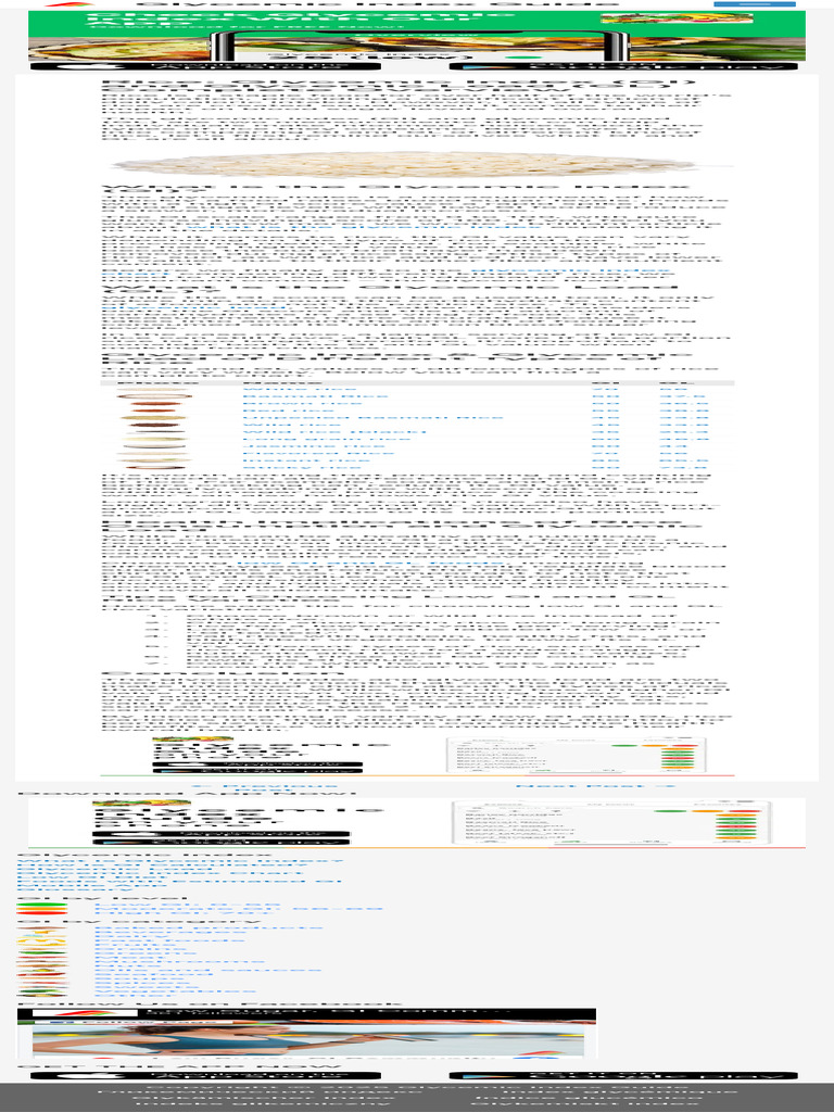 Rice Glycemic Index and Glycemic Load. Complete Overview | PDF ...
