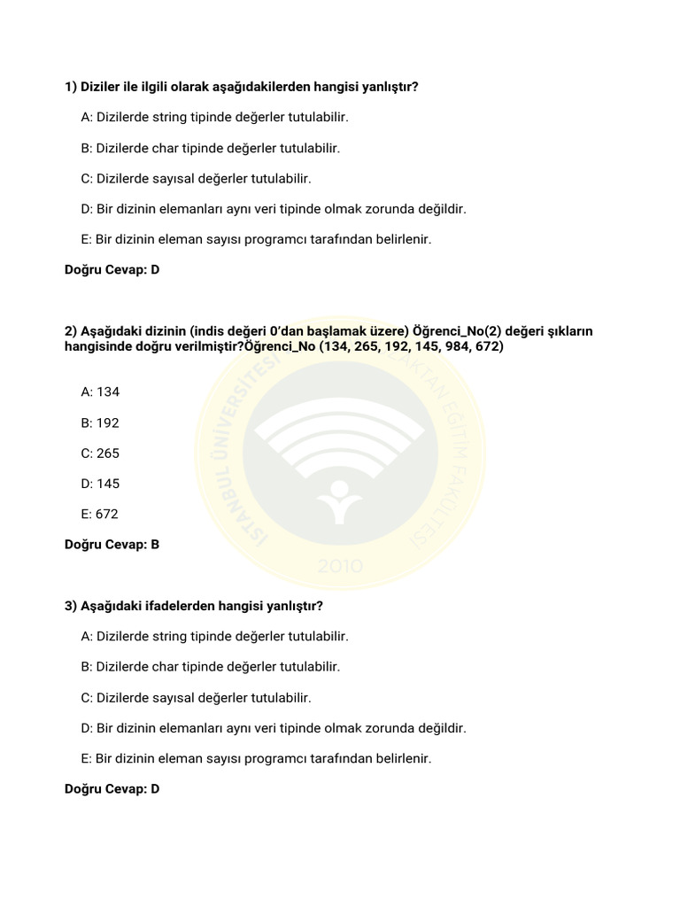 Cozumlu Deneme Sorulari | PDF