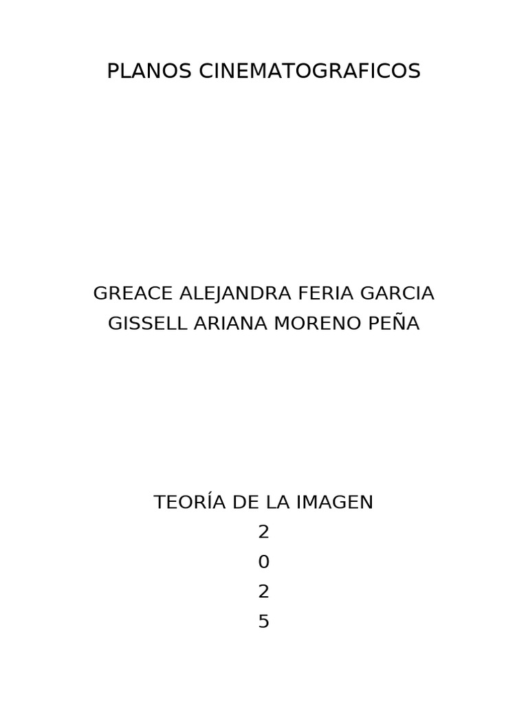 Tipos de Planos Cinematográficos | PDF