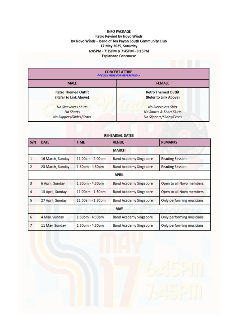 Info Package - Novo Winds - Retro Rewind | PDF