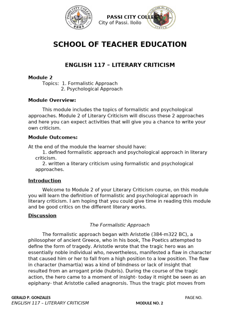 Module 2 Literary Criticism | PDF | Psychoanalysis | Mind