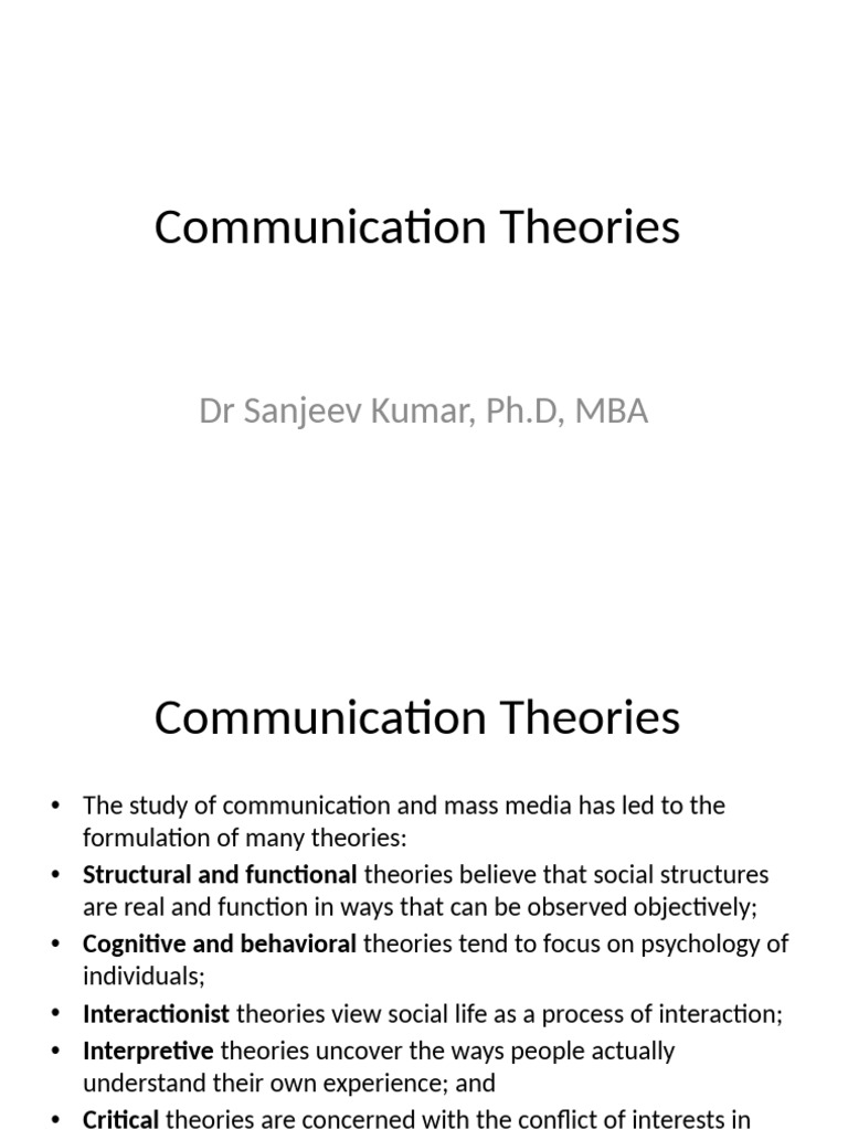 Overview of Communication Theories | PDF | Semiotics | Communication