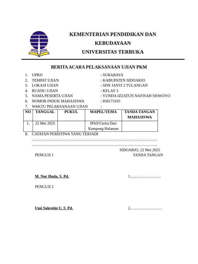 Berita Acara, Apkg 1,2 Fix | PDF