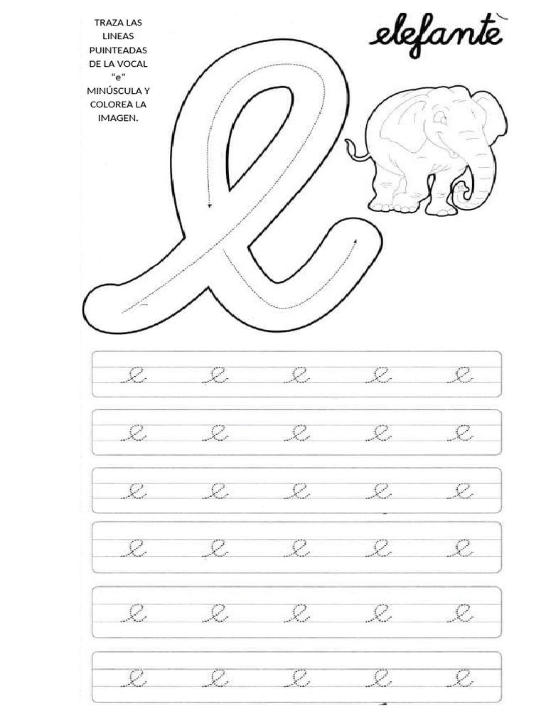 Enviar Trazo de La Vocal e | PDF