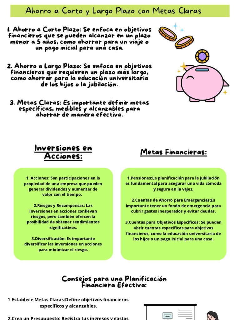 Presentación Ahorrar Dinero Gastos Finanzas Ilustrado Colorido Verde ...