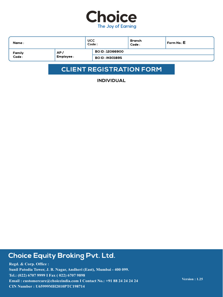 Choice Equity Broking UCC Details | PDF | Indemnity | Derivative (Finance)
