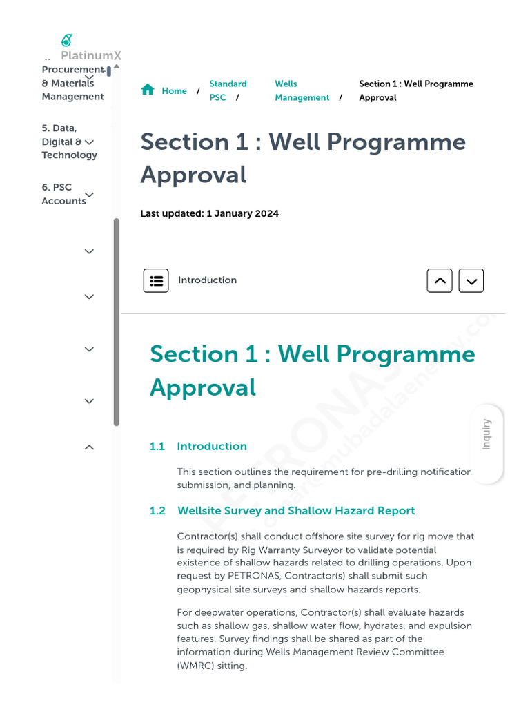 Well Programme Approval Guidelines | PDF | Oil Well | Casing (Borehole)