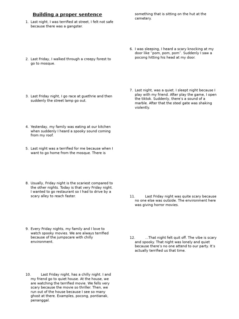 Building A Proper Sentence | PDF