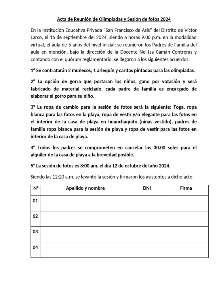 Actas 2 | PDF