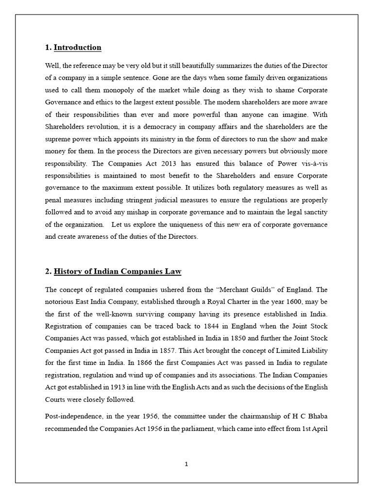 Duties of Directors (Ayush) | PDF | Indemnity | Corporate Governance