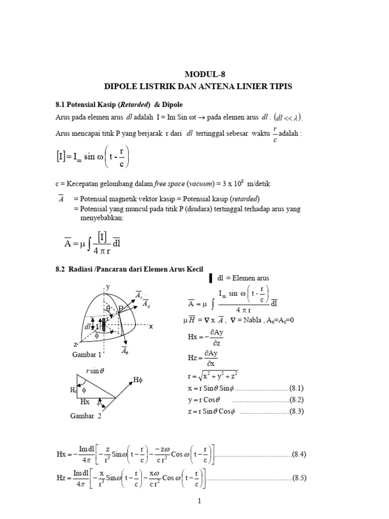2025 Modul-8 Dipole Listrik Dan Antena Linier Tipis-1 | PDF