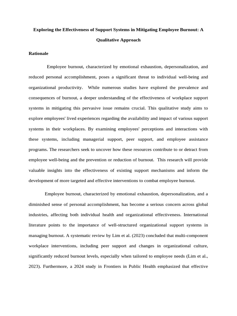 Elective 2 Research Final NZB | PDF | Occupational Burnout | Qualitative Research