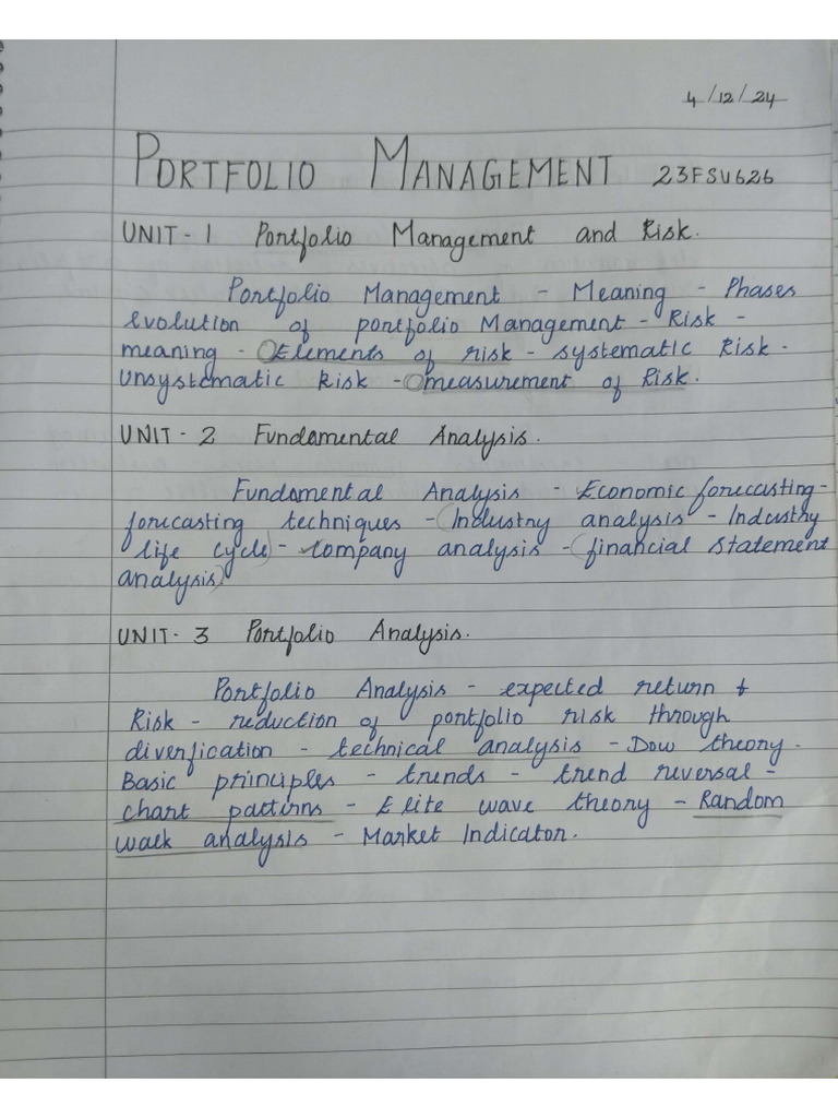 Portfolio Management | PDF