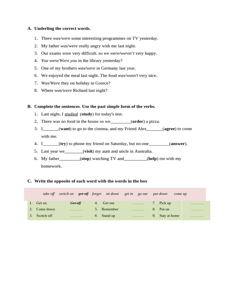 Underling The Correct Words | PDF