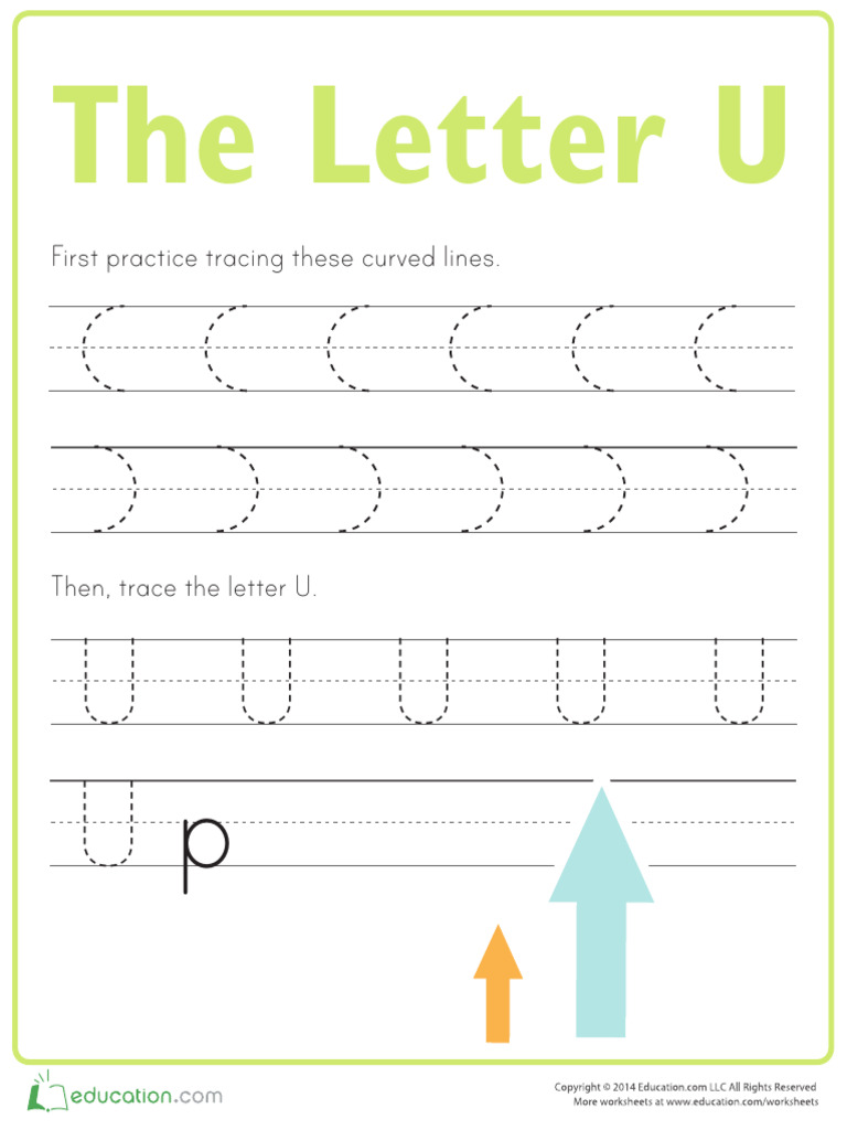 Practice Tracing U Prek | PDF
