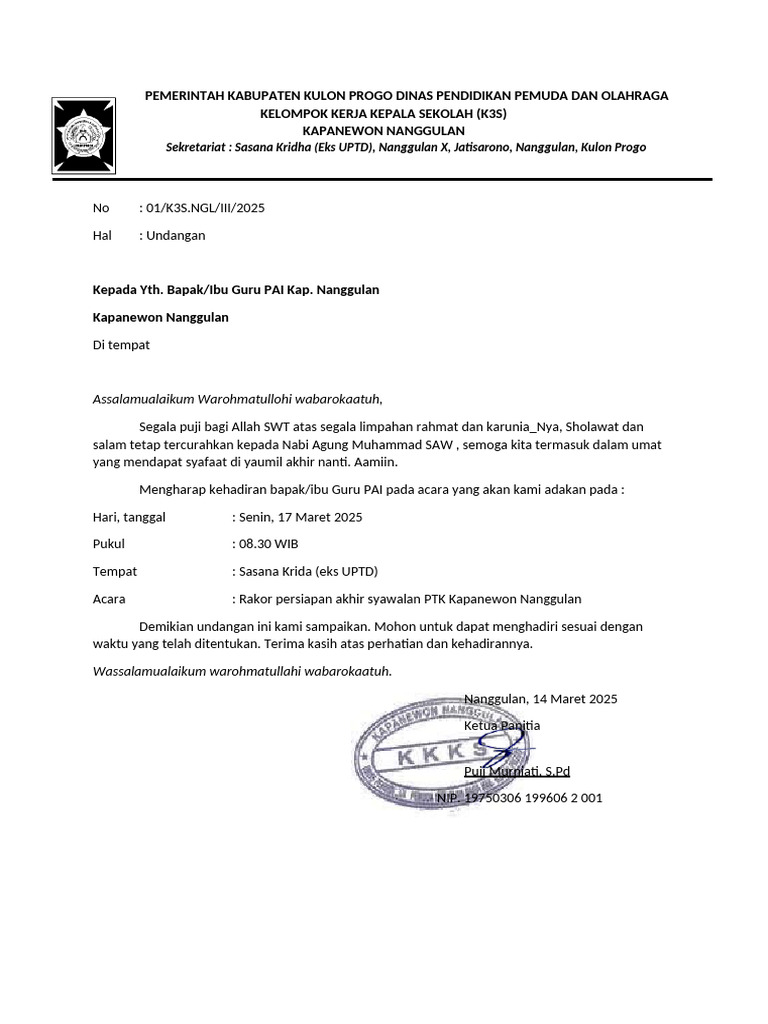 Und Rakor syawalan 25 final | PDF