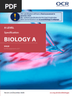 OCR A Level Biology Specification 2025 | PDF | Cell Membrane | Mitosis
