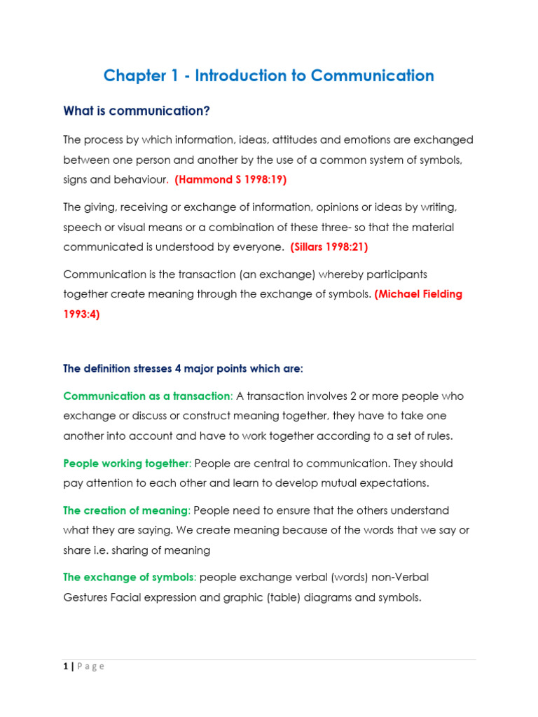 Introduction To Communication | PDF | Communication | Nonverbal Communication
