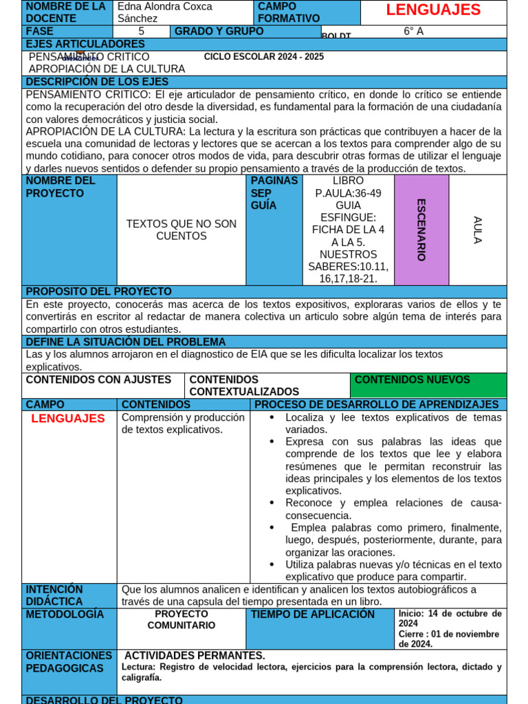 2° Proyecto Del 14 de Oct | PDF | Pensamiento | Democracia