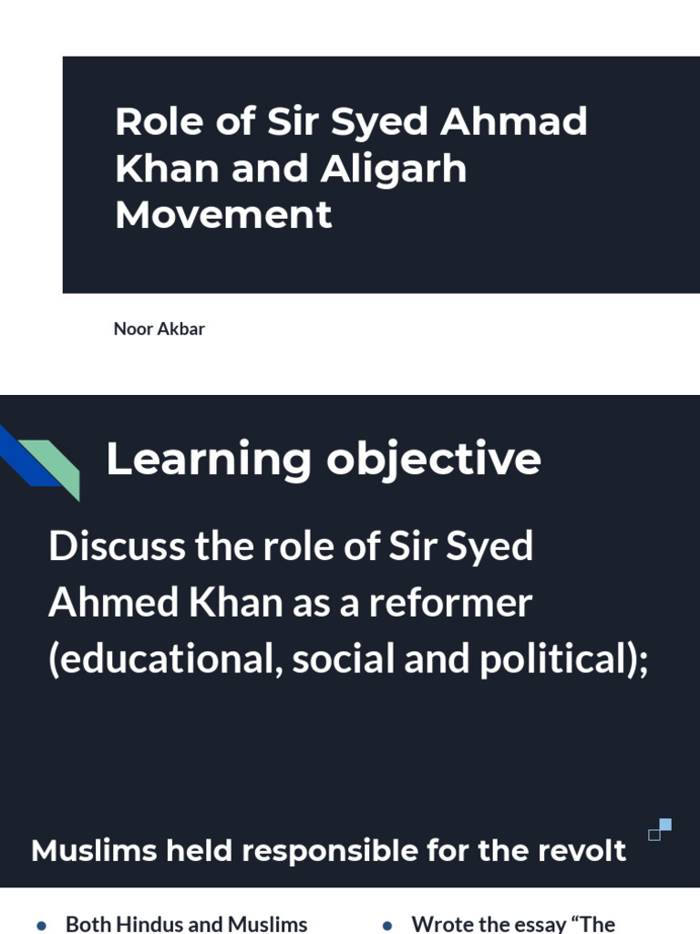 Role of Sir Syed Ahmad Khan | PDF | Abrahamic Religions