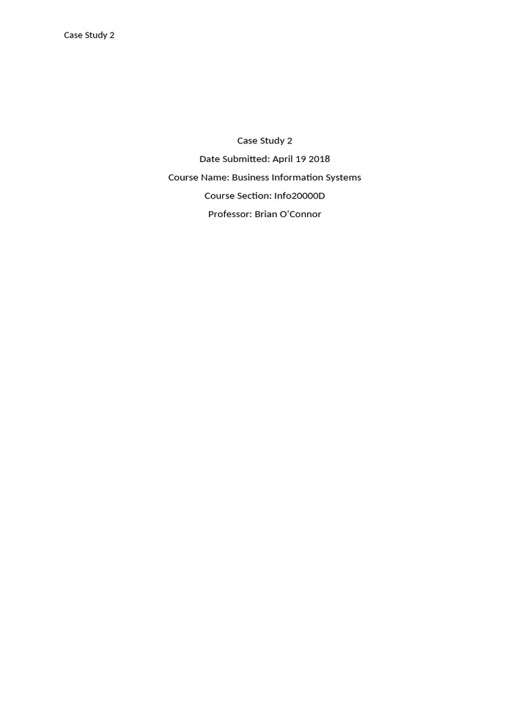 Bus. Case Study | PDF | Enterprise Resource Planning | Employment