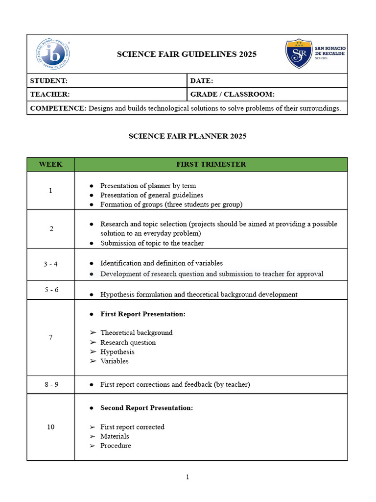 Science Fair Guidelines 2025 | PDF | Experiment | Fertilizer