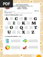 Jr. KG English Worksheet-1 | PDF