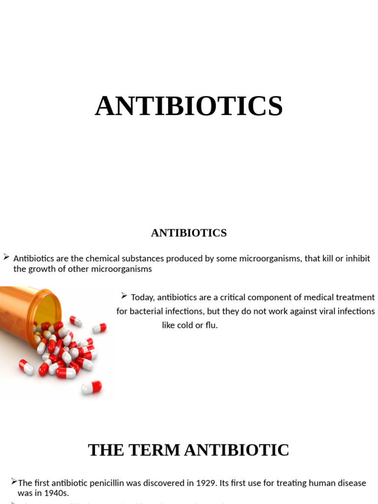 Antibiotics: Classification and History | PDF