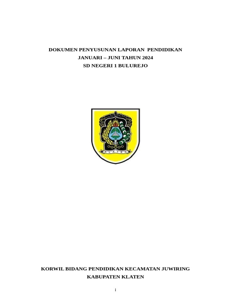 Laporan Satuan Pendidikan SD 1 Bulurejo | PDF