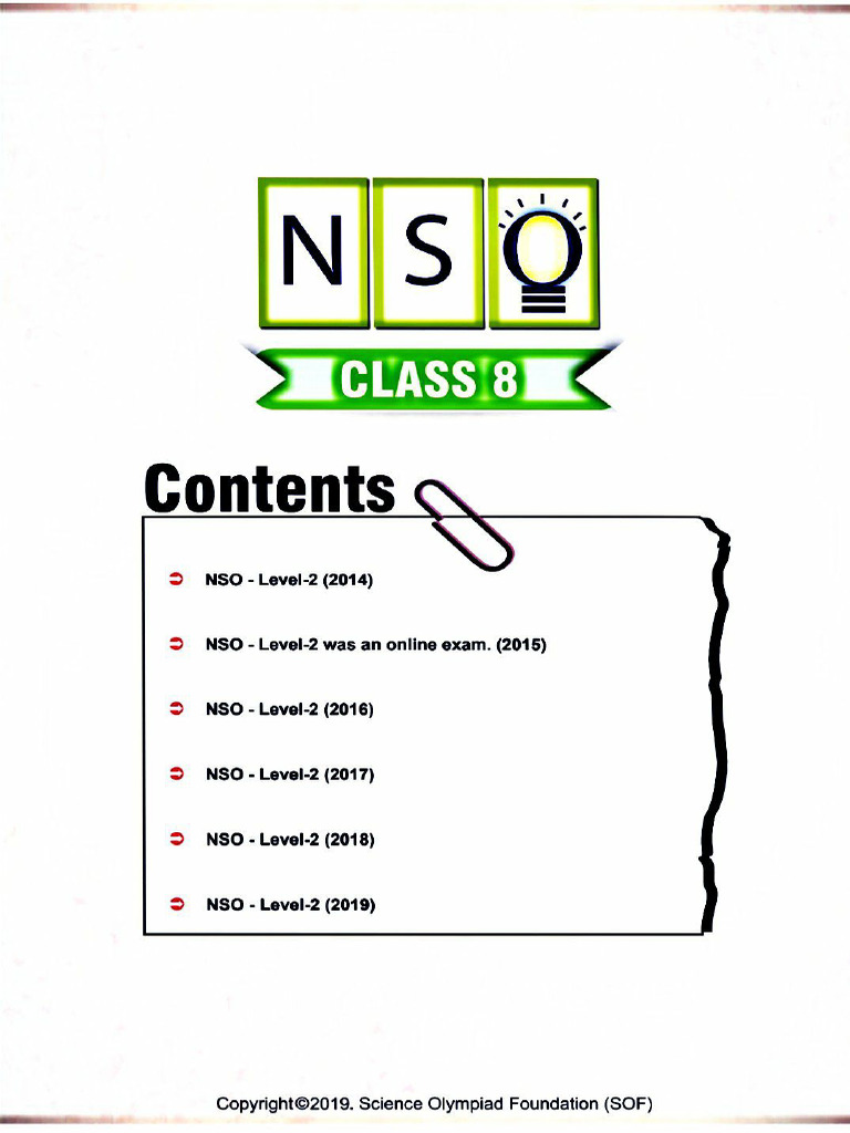 NSO - Level 2 - New Papers - Class 8 | PDF