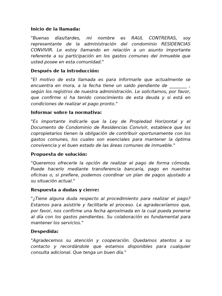 Specch de Llamada y Mensajes de Ws | PDF | Condominio