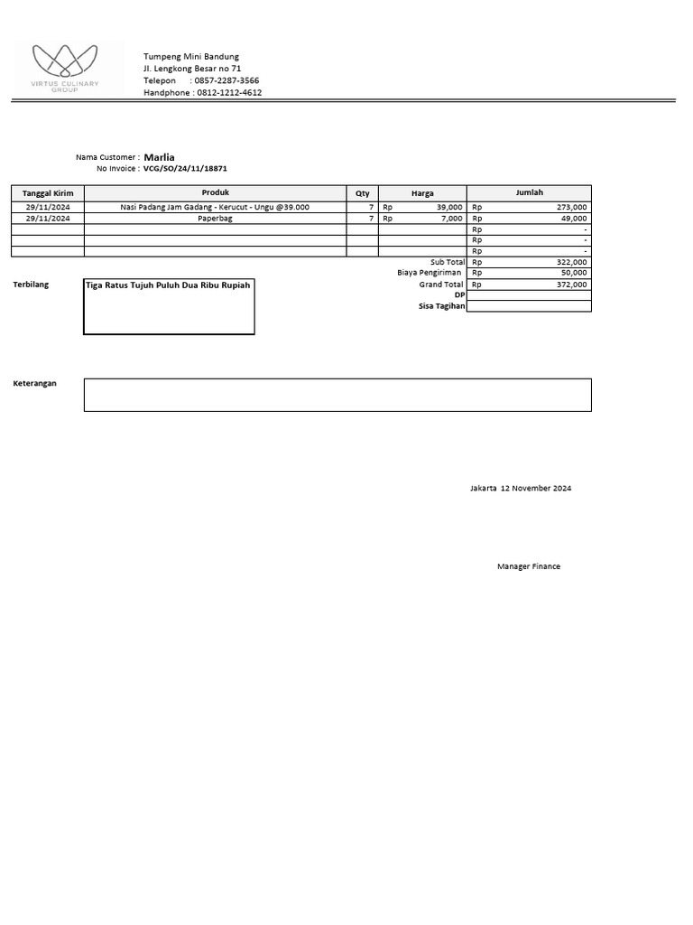 Invoice Pembelian Produk | PDF