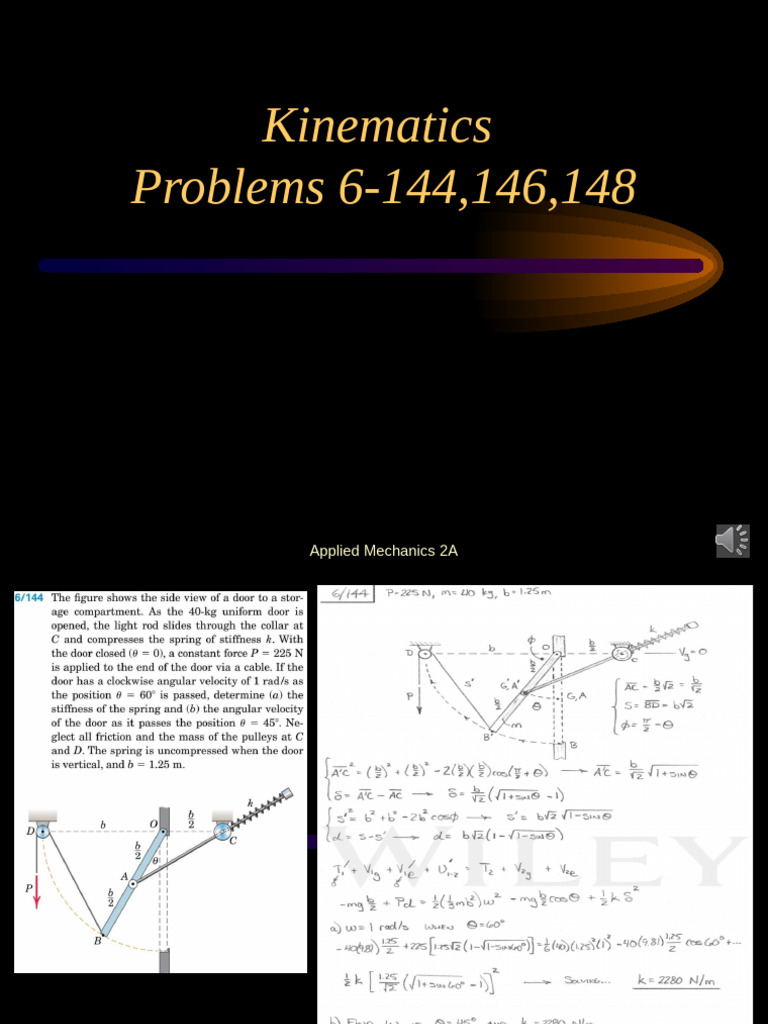 Kinetics(Problem 6-144,146,148) (1) | PDF