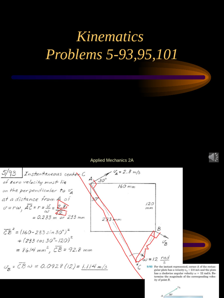 Kinematics (Problem 5-93,95,101) | PDF