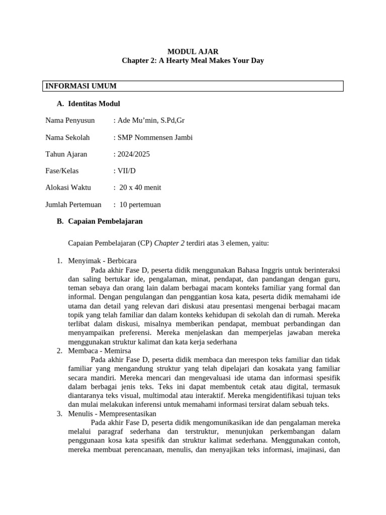 7.2 Modul Ajar Chapter 2 (FIX) | PDF
