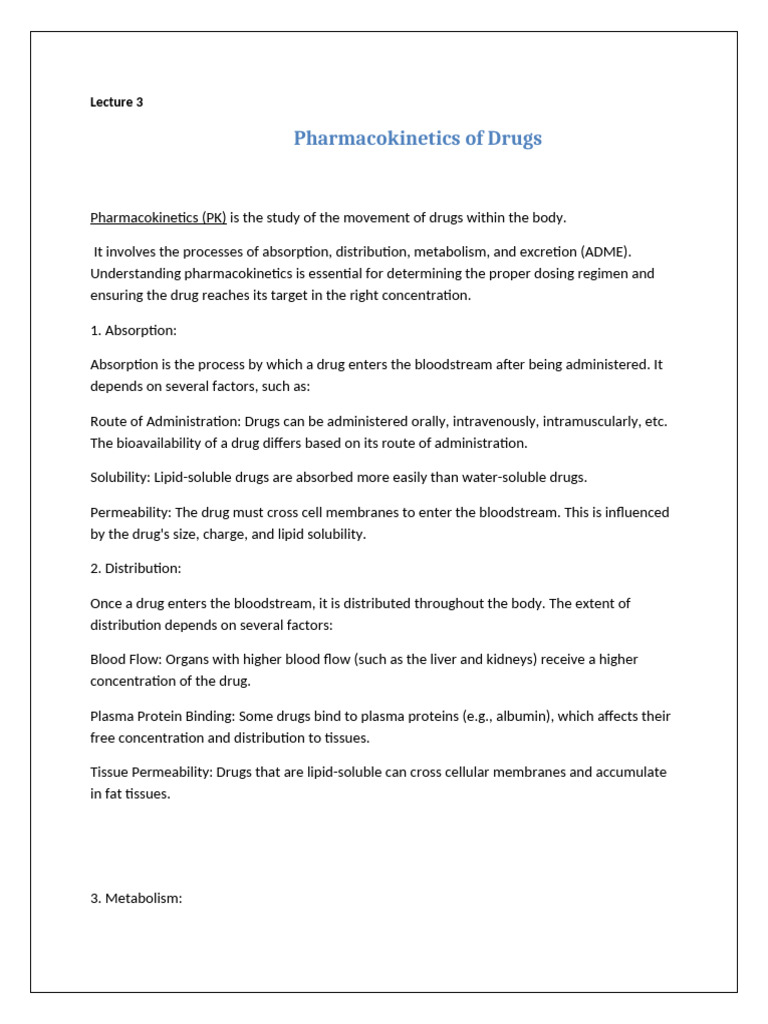 Pharmacokinetics: ADME Processes Explained | PDF | Drug Metabolism ...