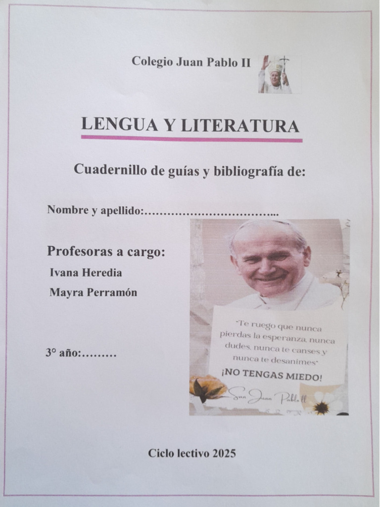 Cuadernillo Lengua 3 Año JPII | PDF