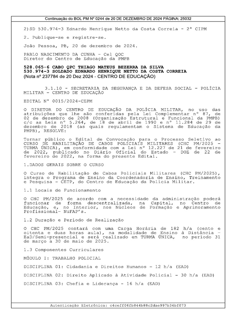 CHC 2025 PM PB | PDF