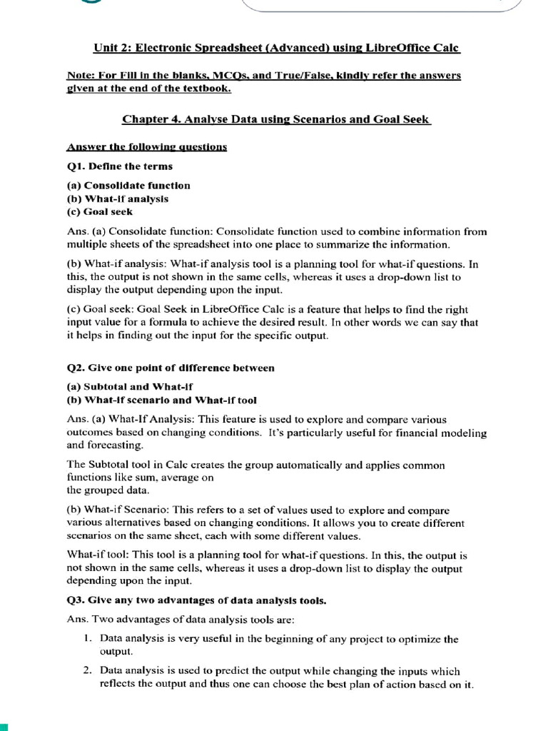 Part-B- Unit-2-Electronic Spreadsheet | PDF | Spreadsheet | Hyperlink