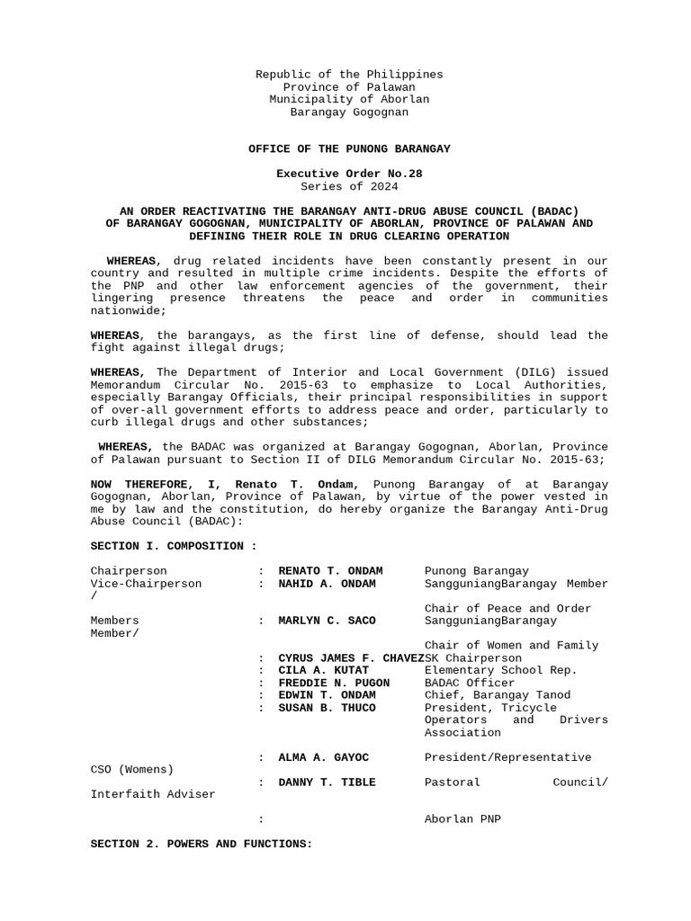 2.1 BADAC Reactivation | PDF | Government | Law Enforcement