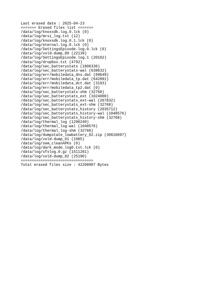 Erased Log by Sos | PDF