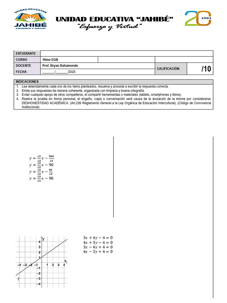Ev. U5. 10mo EGB | PDF | Triángulo | Geometría Elemental