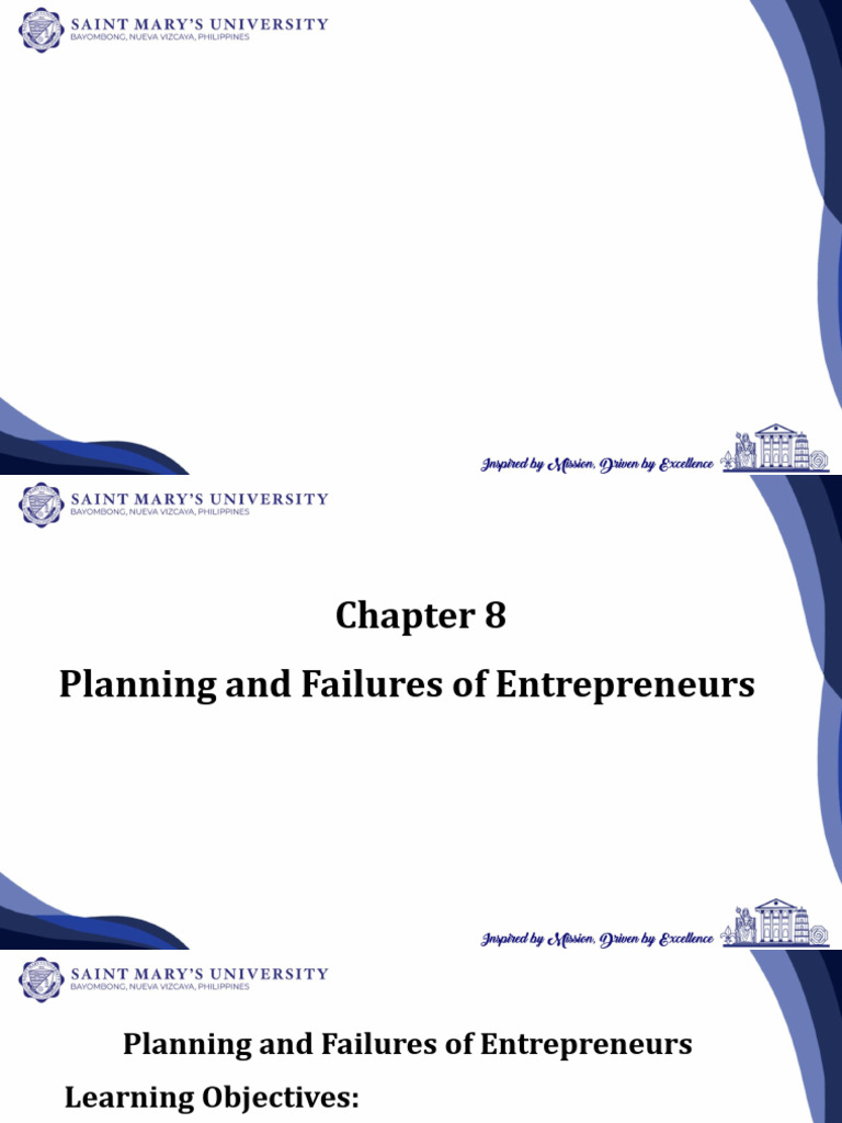 Chapter 8 Planning and Failures of Entrepreneurs | PDF ...
