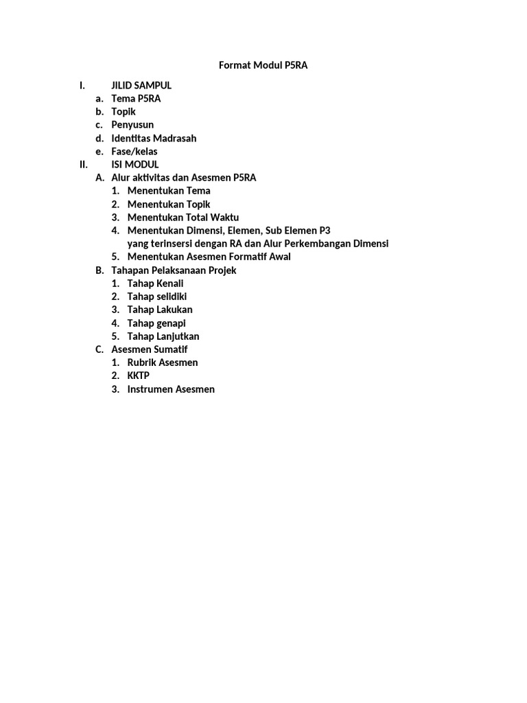 Panduan Modul P5RA Madrasah Ibtidaiyah | PDF