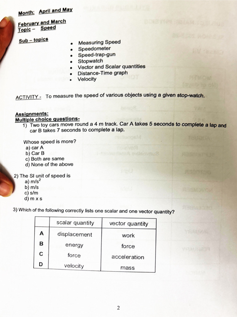 Speed Measurement Activit | PDF