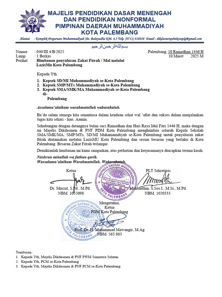 Nomor040-Surat Edaran Zakat Fitrah | PDF