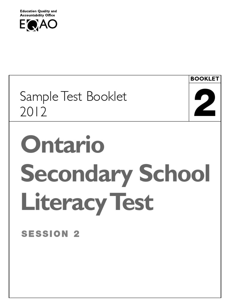 OSSLT_SampleTestBooklet2_2012 | PDF | Multiple Choice
