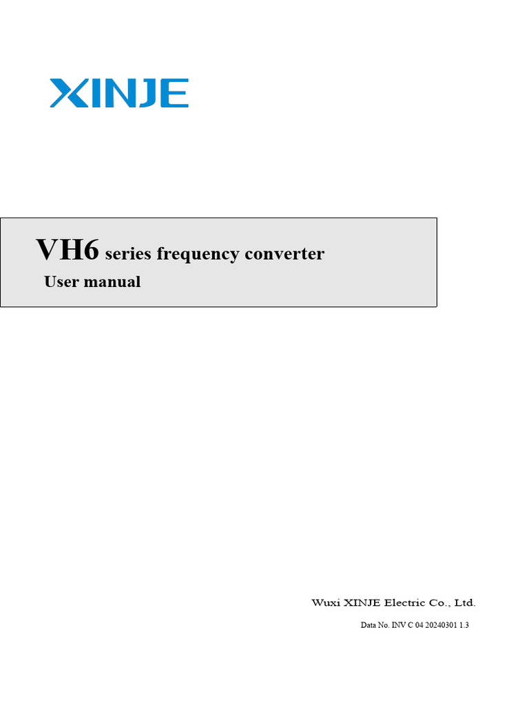 VH6 Series Frequency Converter Manual | PDF | Power Inverter | Power Supply