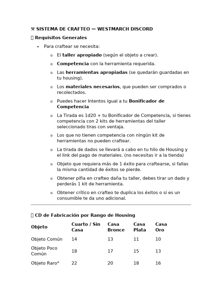 Crafteo en Westmarch: Guía Completa | PDF