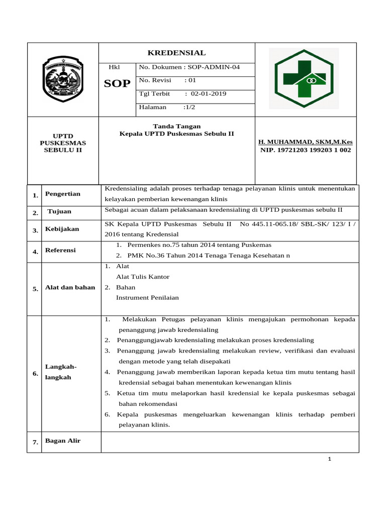 Sop Kredensial | PDF